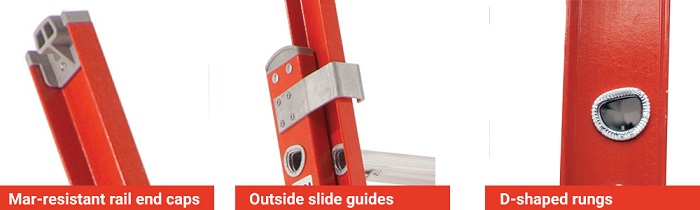 Louisville Ladder 20 ft. Fiberglass Extension Ladder w/ProTop with 300 ...