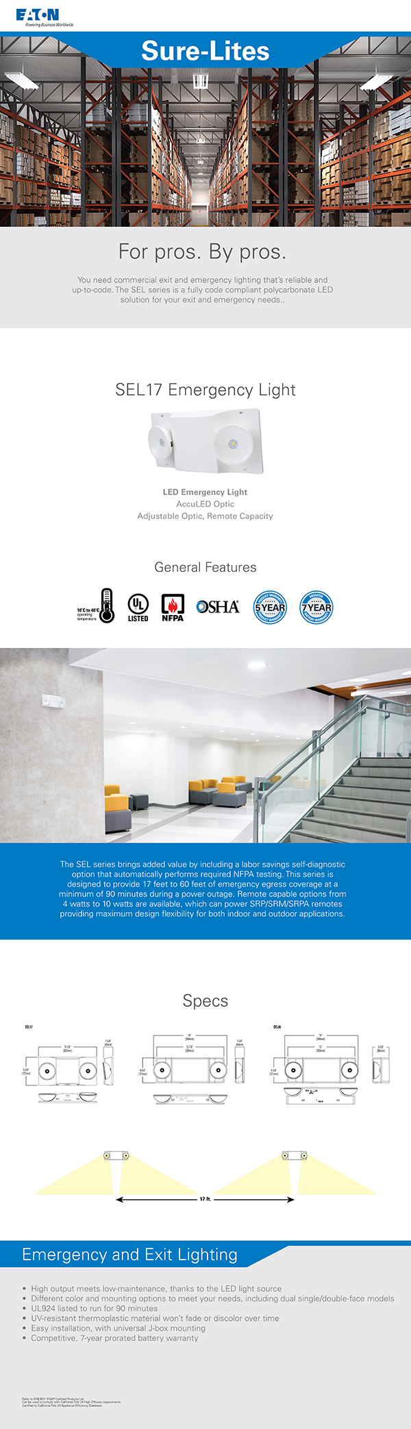 Sure-Lites SEL 0.7-Watt White Integrated LED Emergency Light-SEL17 ...