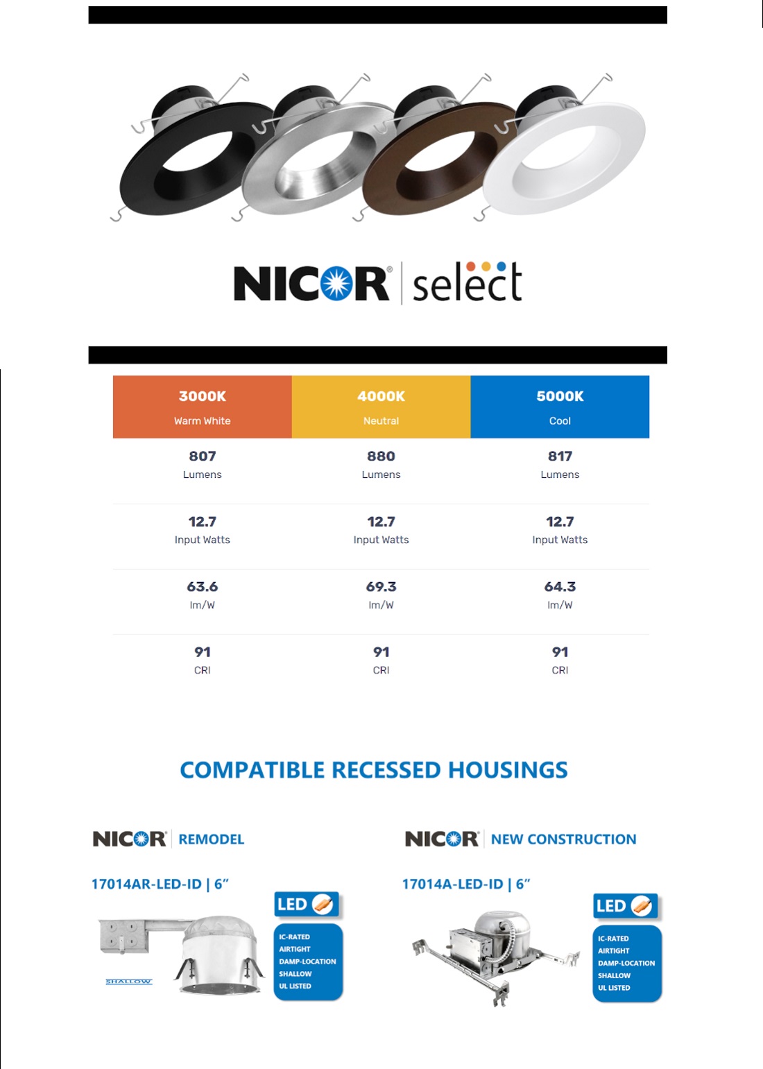 NICOR DLR56 SELECT Series 6 in. Oil-Rubbed Bronze LED Recessed ...