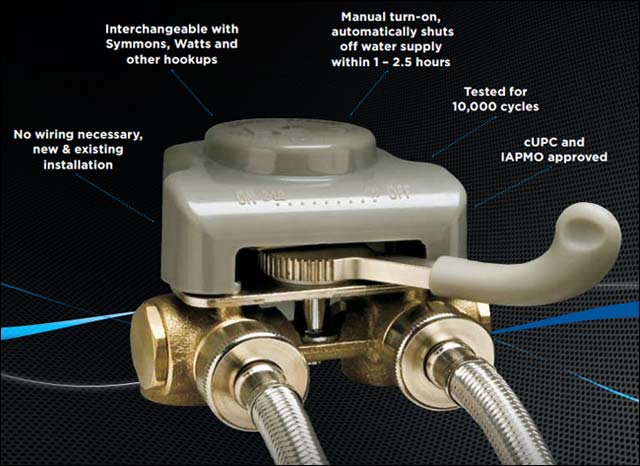 TimeOut 1/2 in. Brass Washing Machine Automatic Shut off Ball Valve ...